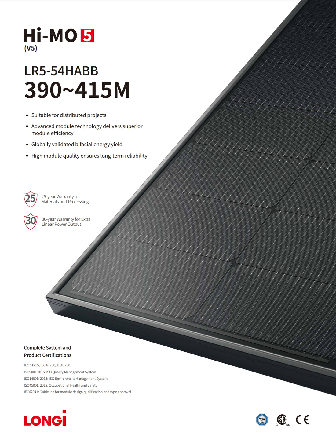 LonGi 395W Solar Panel (LR5-54HABB, 390-415 Watt) – TSolar